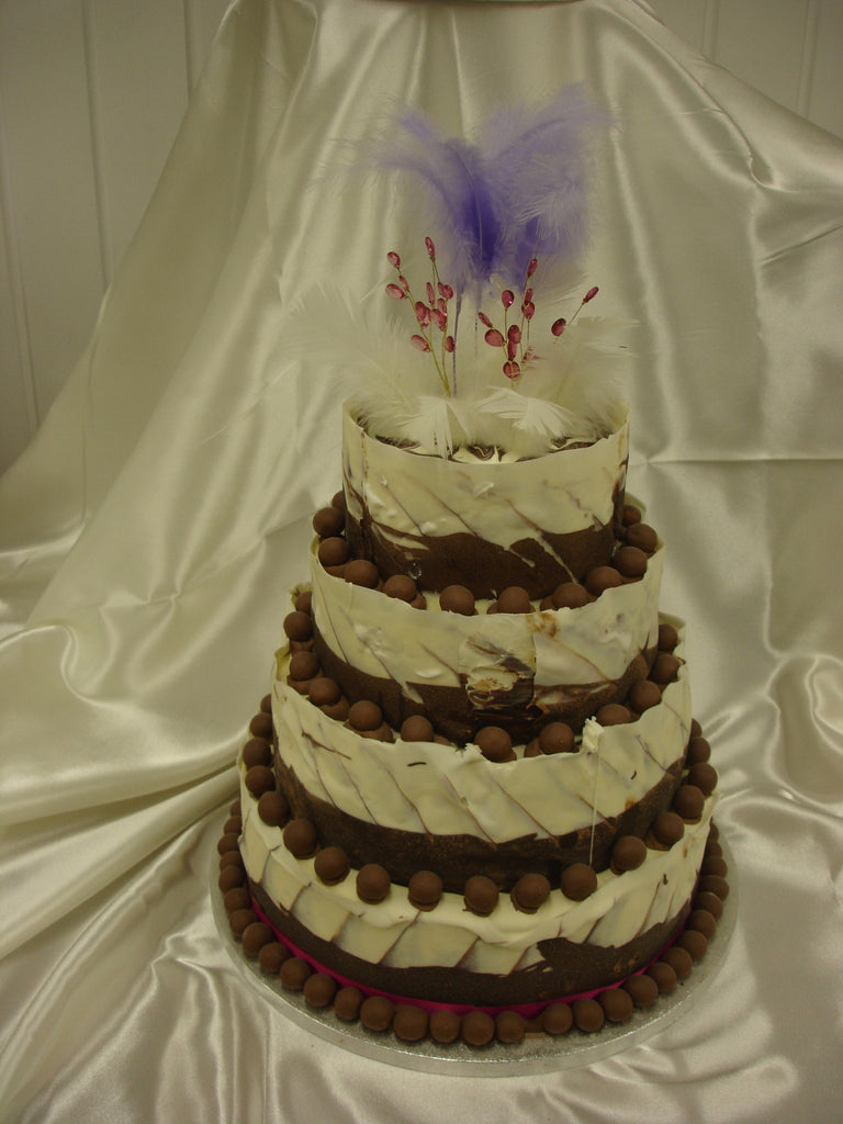 4 Tier Chocolate Wrap Wedding Cake – celticcakes.com